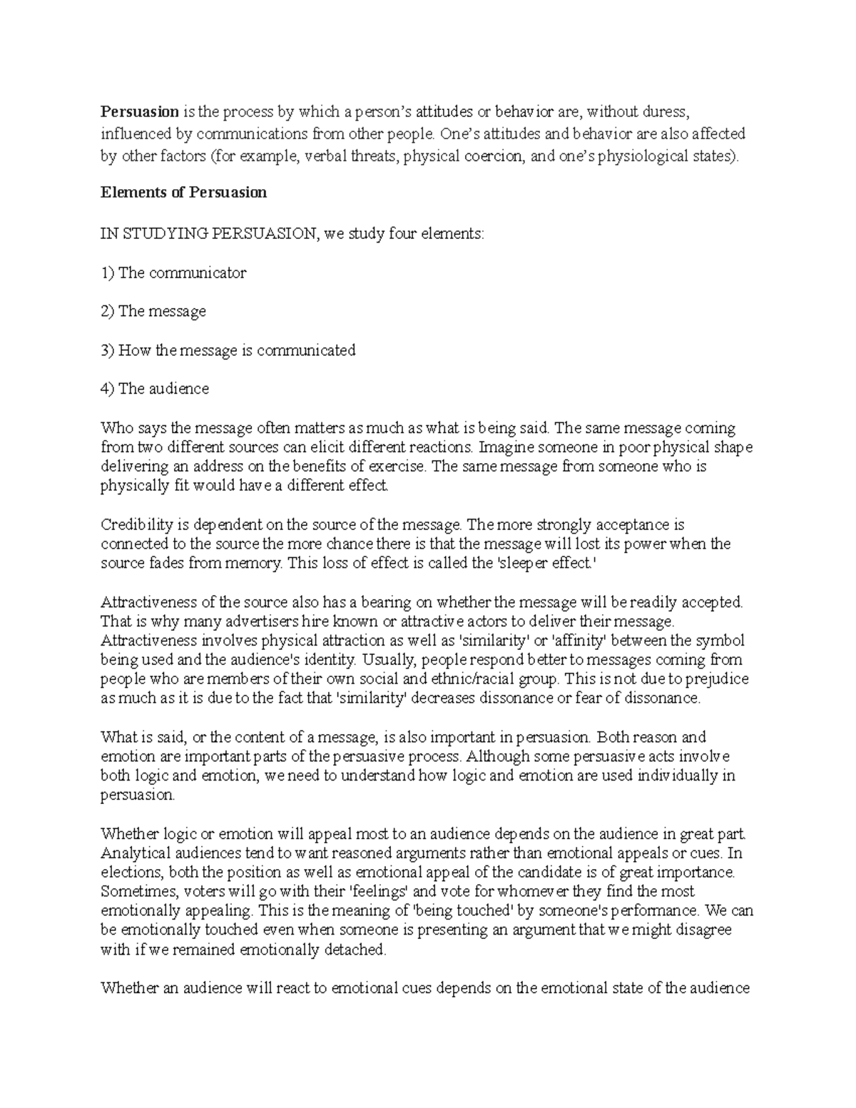 Persuasion is the process by which a person - One’s attitudes and ...