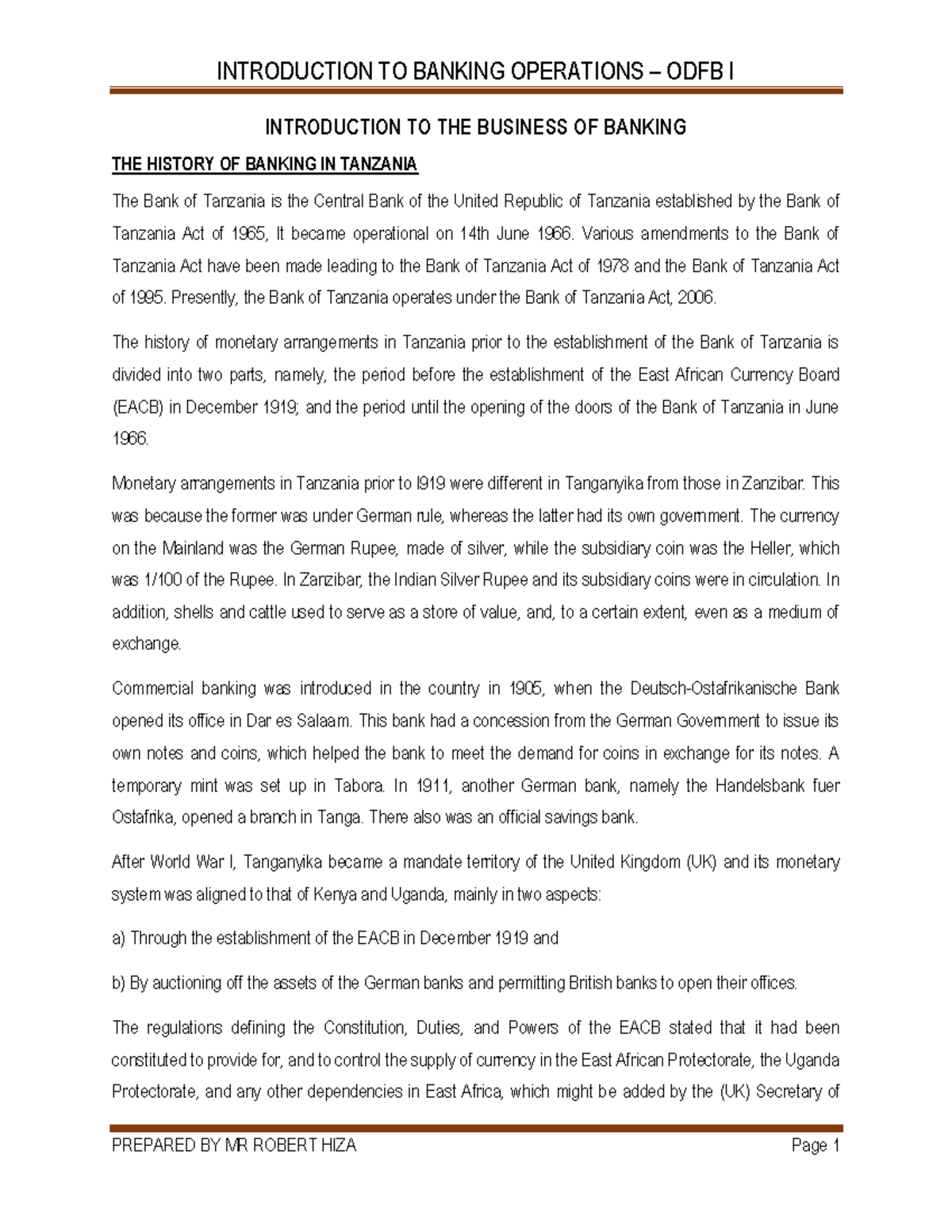 The Evolution of Banking Business - INTRODUCTION TO THE BUSINESS OF ...