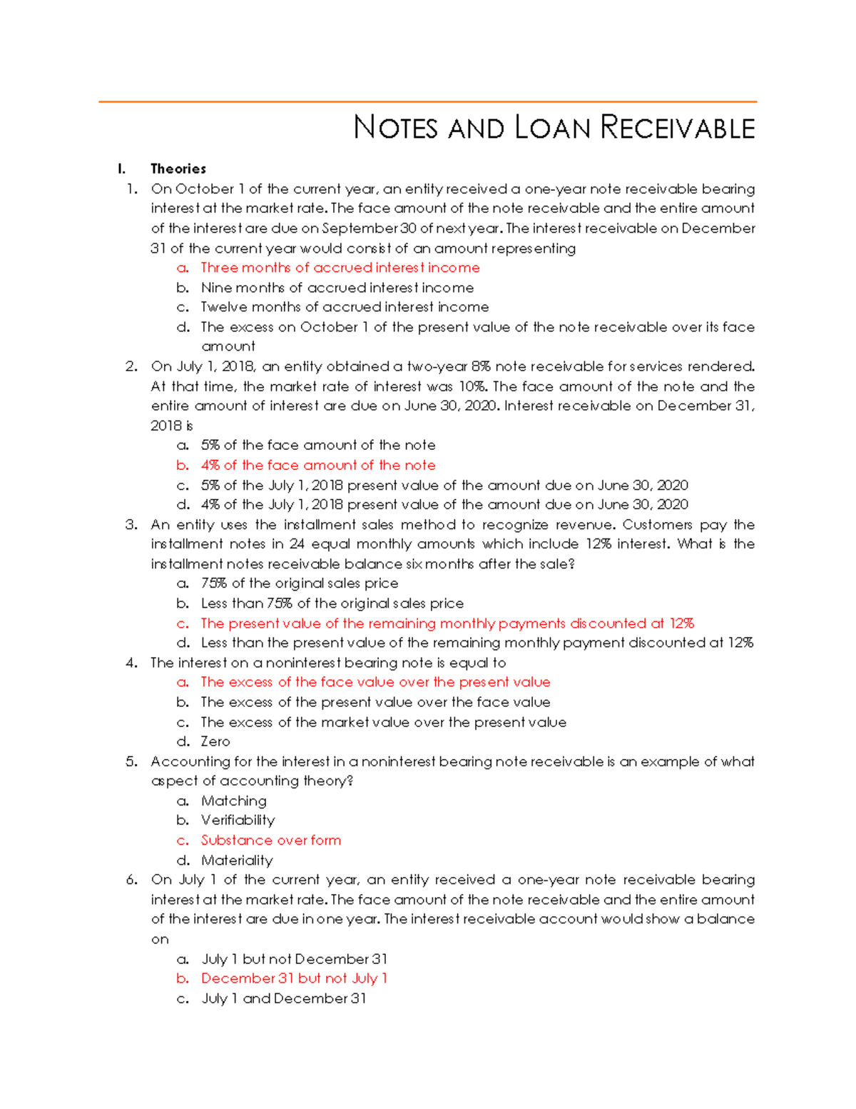 Suggested Answers Notes and Loan Receivable - NOTES AND LOAN RECEIVABLE ...