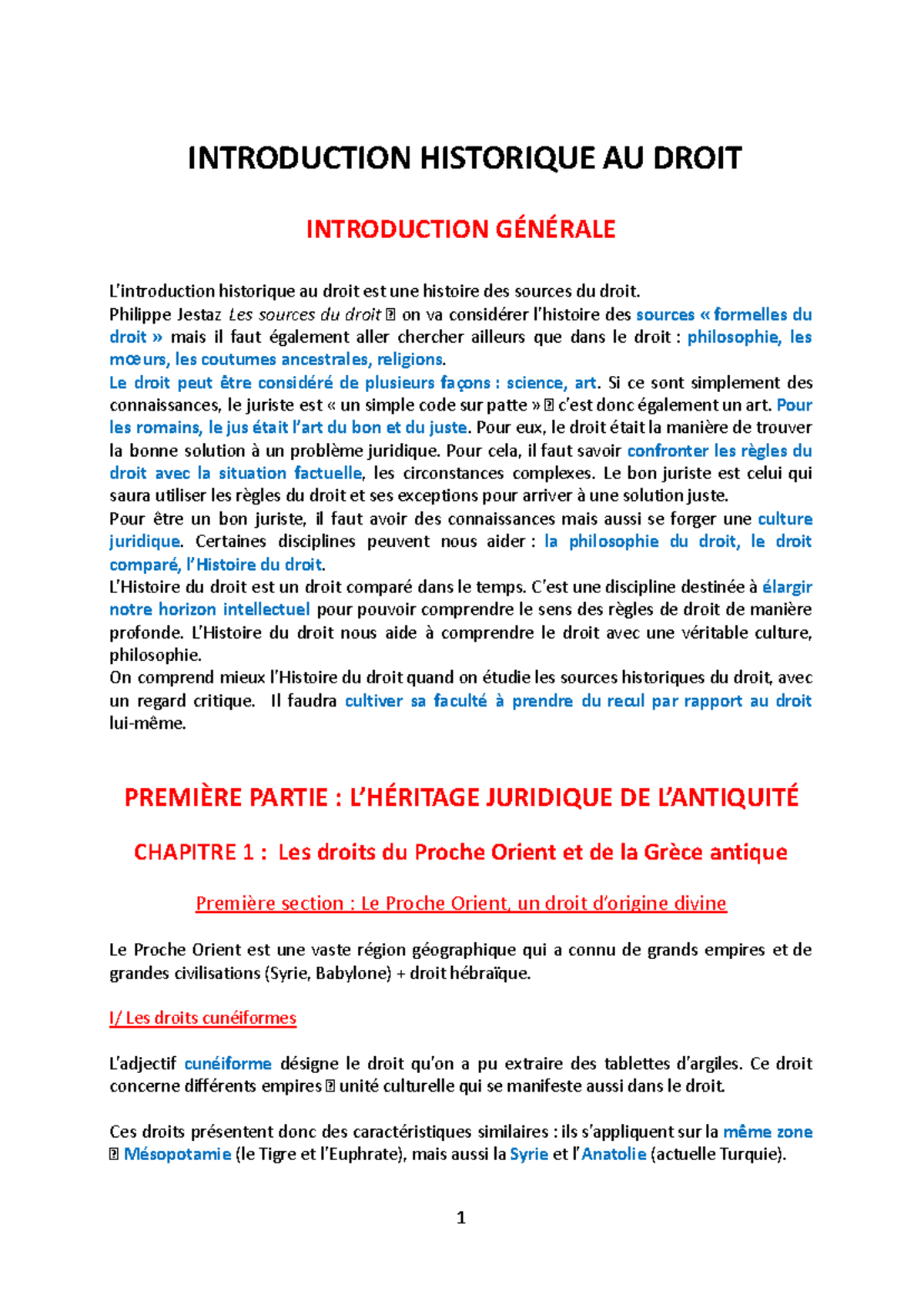 CM Introduction historique au droit 2022-2023 - INTRODUCTION HISTORIQUE AU DROIT INTRODUCTION ...