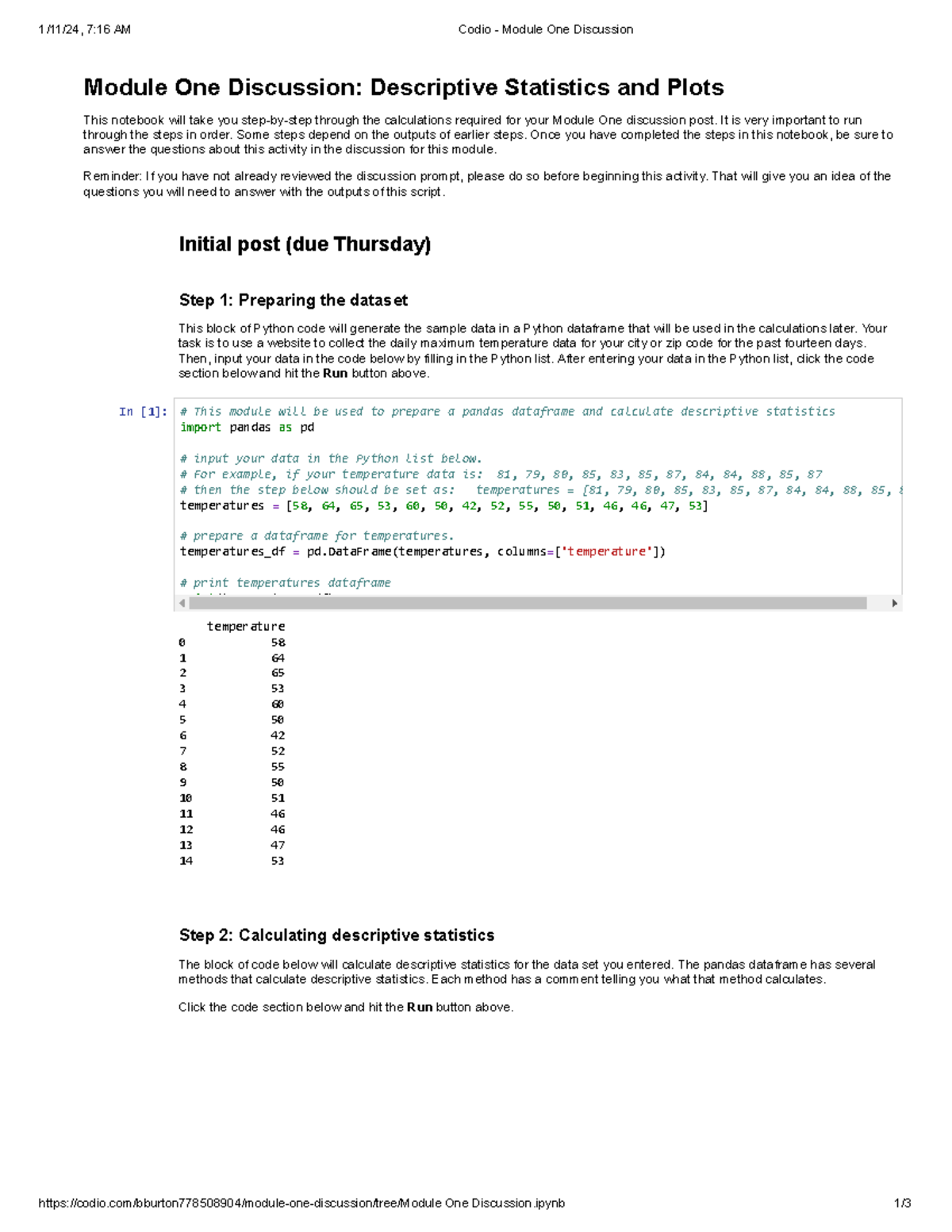 Codio - Module One Discussion - 1/11/24, 7:16 AM Codio - Module One ...