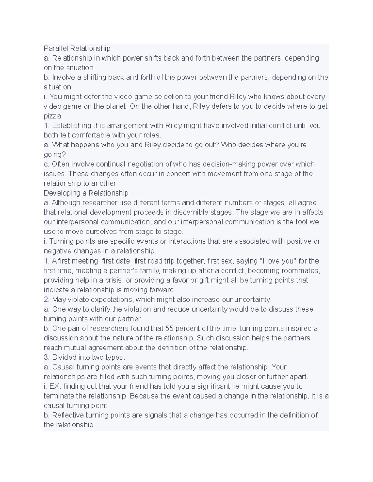 COMS 101 (37) - lecture notes - Parallel Relationship a. Relationship ...