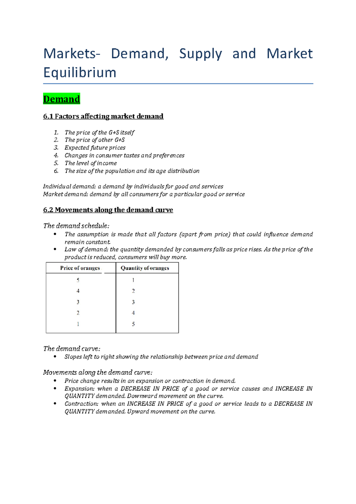 Supply and Demand - Markets- Demand, Supply and Market Equilibrium ...