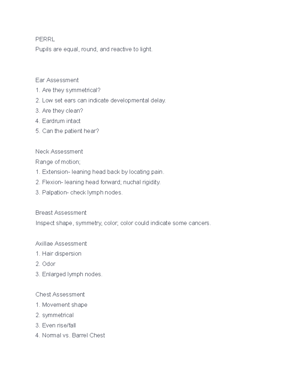 35 nurse notes - PERRL Pupils are equal, round, and reactive to light ...