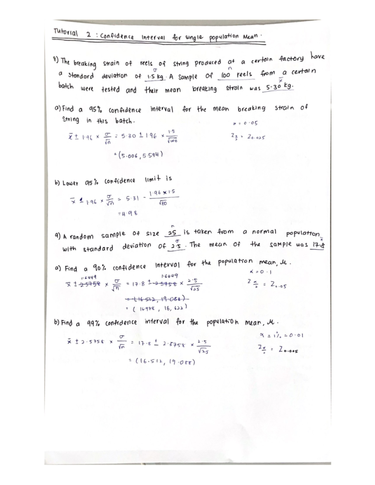 Tutorial 2 (Q8-14) - Statistics For Science And Engineering - Studocu