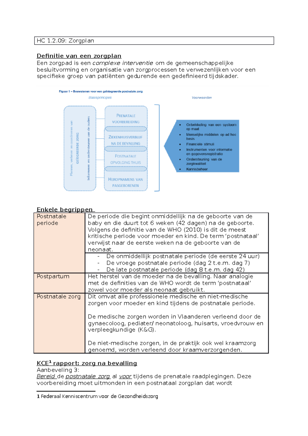 HC 1.2.09 Zorgplan - In relatie met vroedkunde - HC 1.2: Zorgplan ...