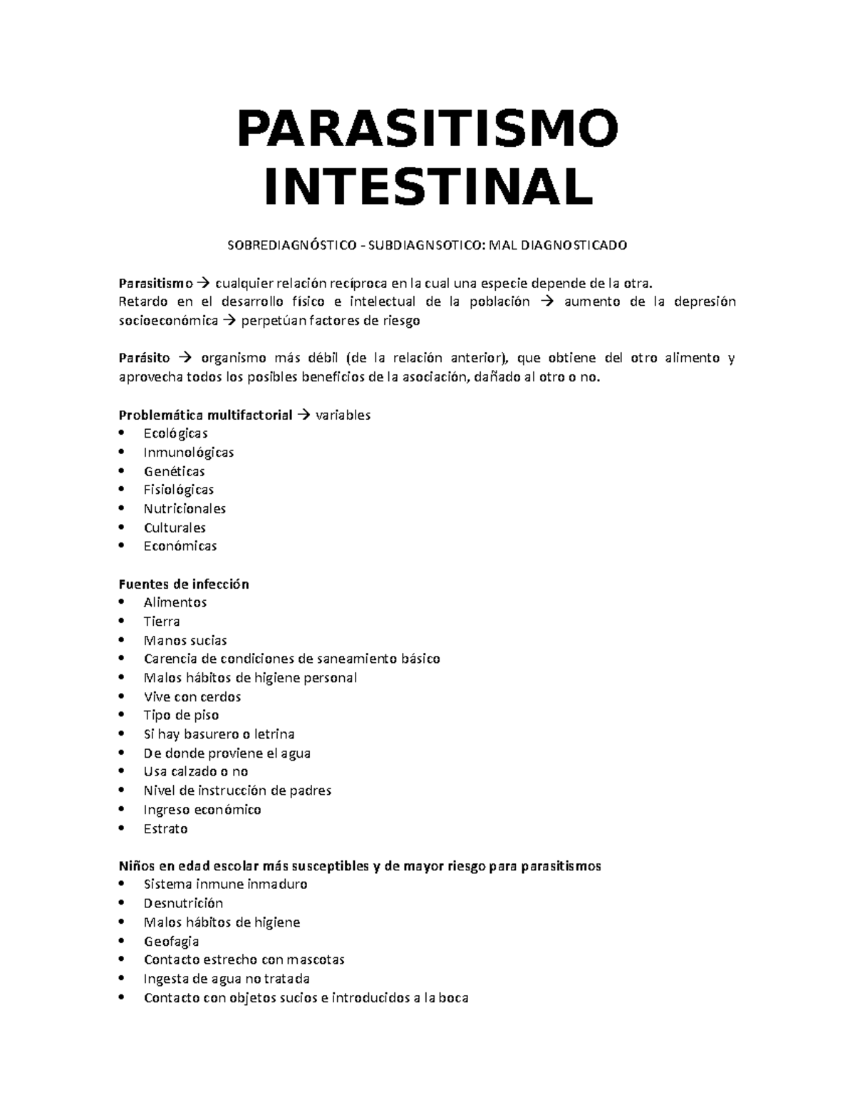 Parasitismo Intestinal - PARASITISMO INTESTINAL SOBREDIAGNÓSTICO ...