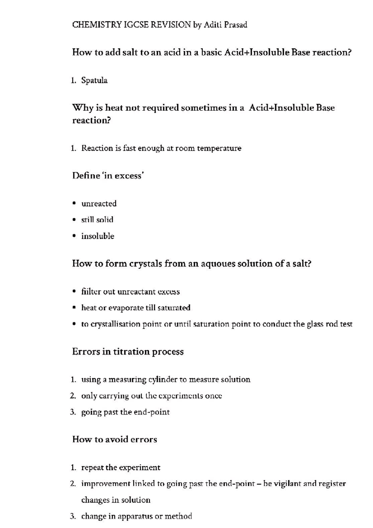 IGCSE Chemistry P6 Revision - Studocu