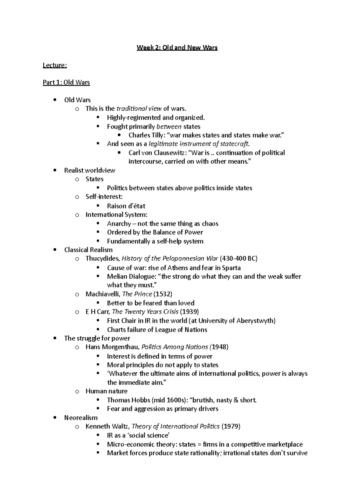 Week 2 - Summary of lectures, reading and seminar work - Week 2: Old ...