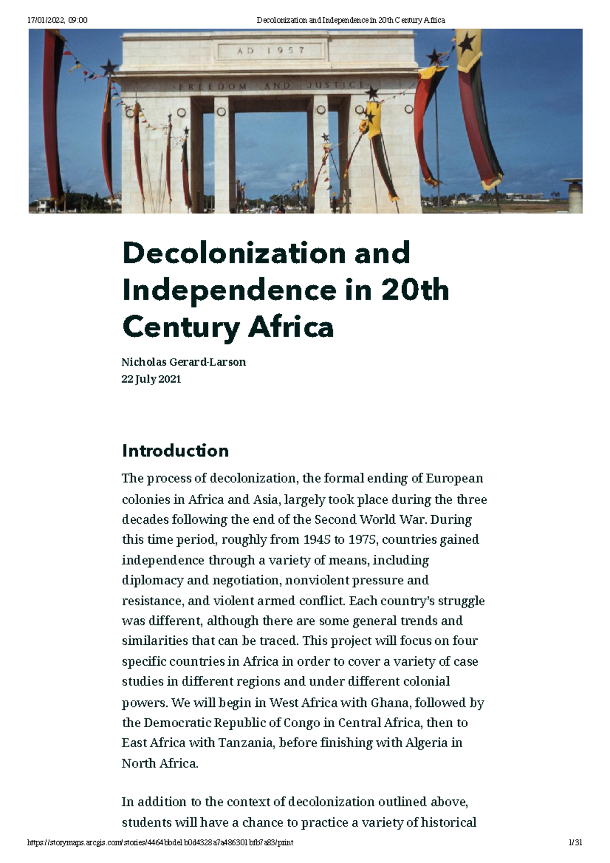 Decolonization and Independence in 20th Century Africa - Ba Honuors ...