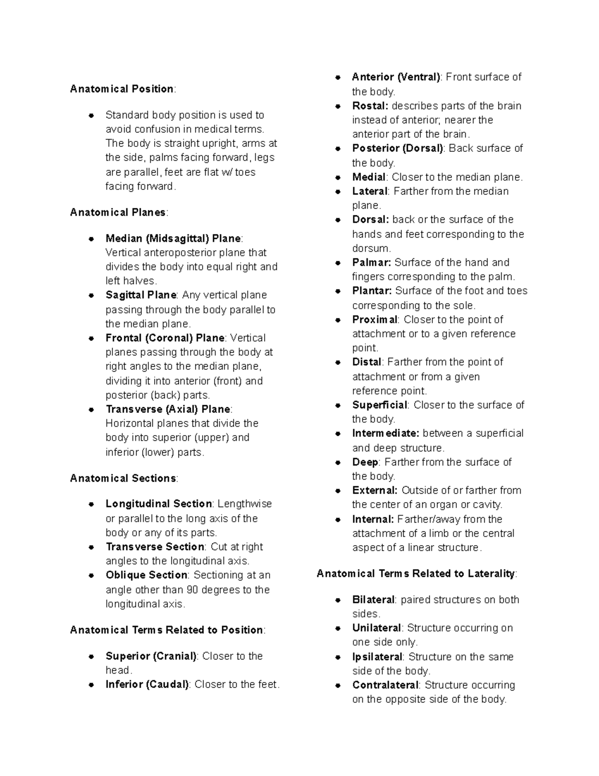 Anatomical Terminologies - Anatomical Position: Standard body position ...