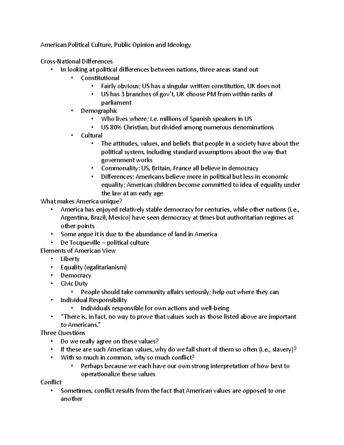 Unit 2 Lecture – American Political Culture, Public Opinion and ...