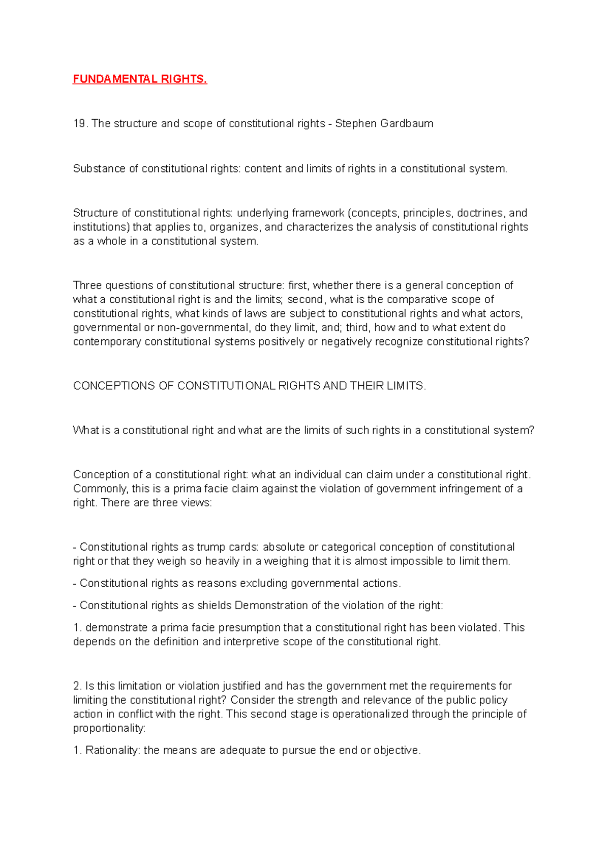 Fundamental Rights. 12 - FUNDAMENTAL RIGHTS. The structure and scope of ...