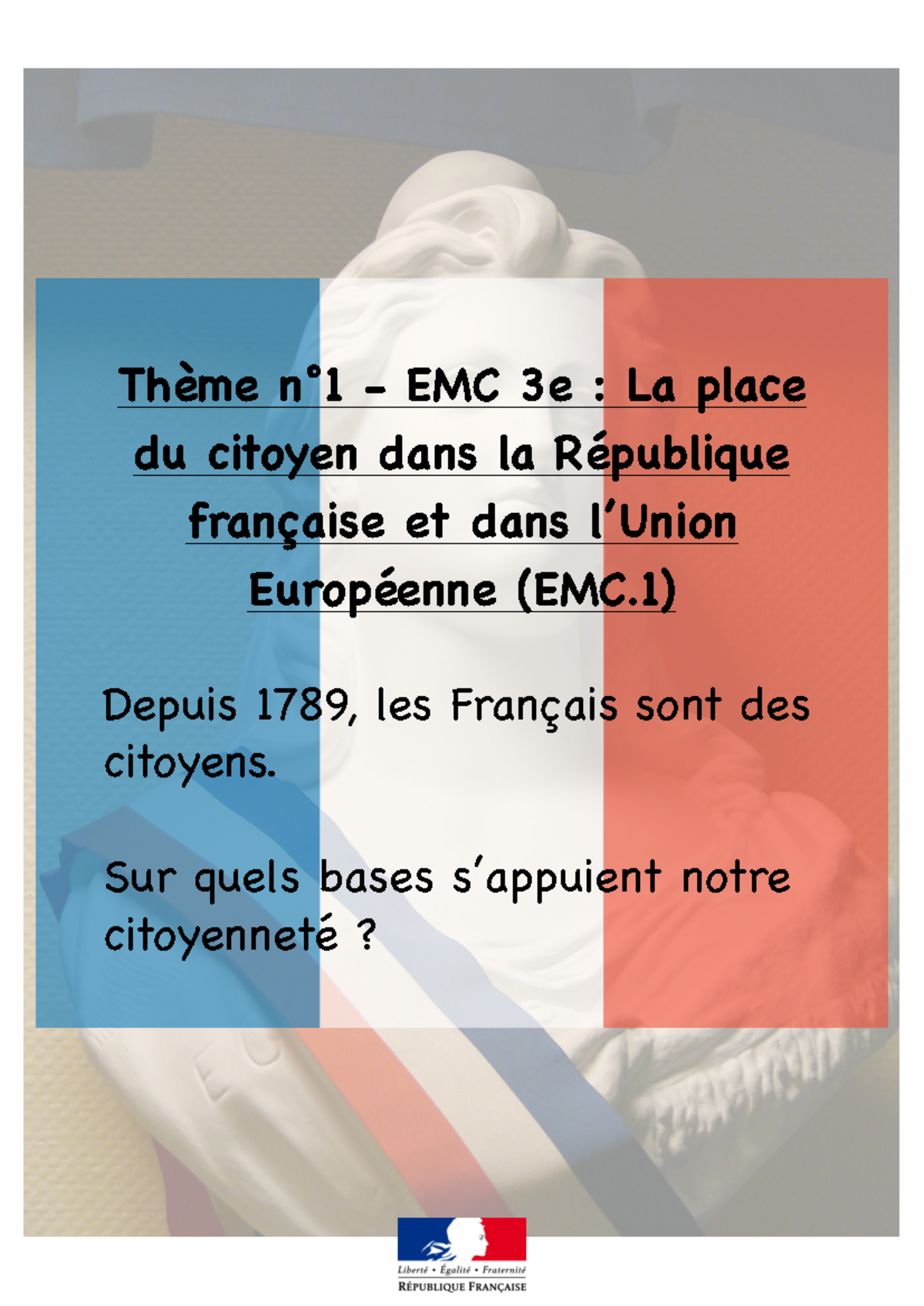 Lec on n 1 - Valeurs symboles et principes de la Re publique franc aise ...