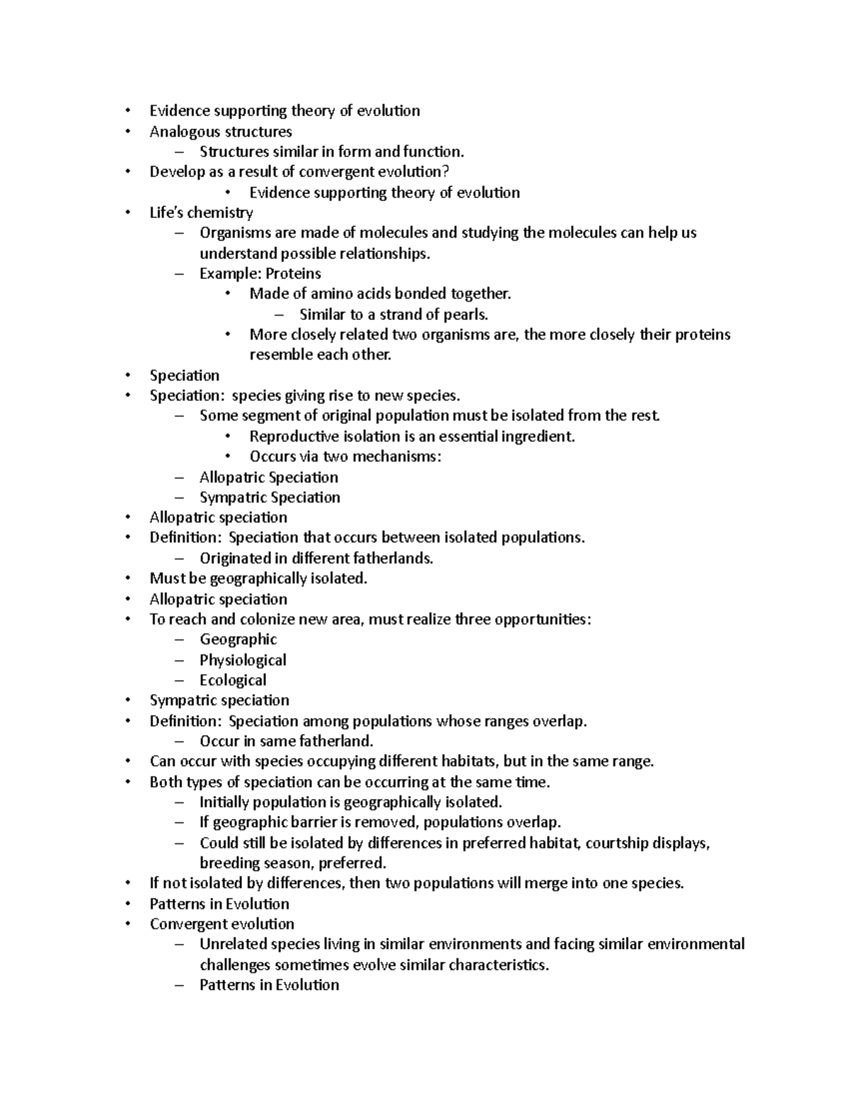 Chapter 2 - Theory of Evolution - Evidence supporting theory of ...