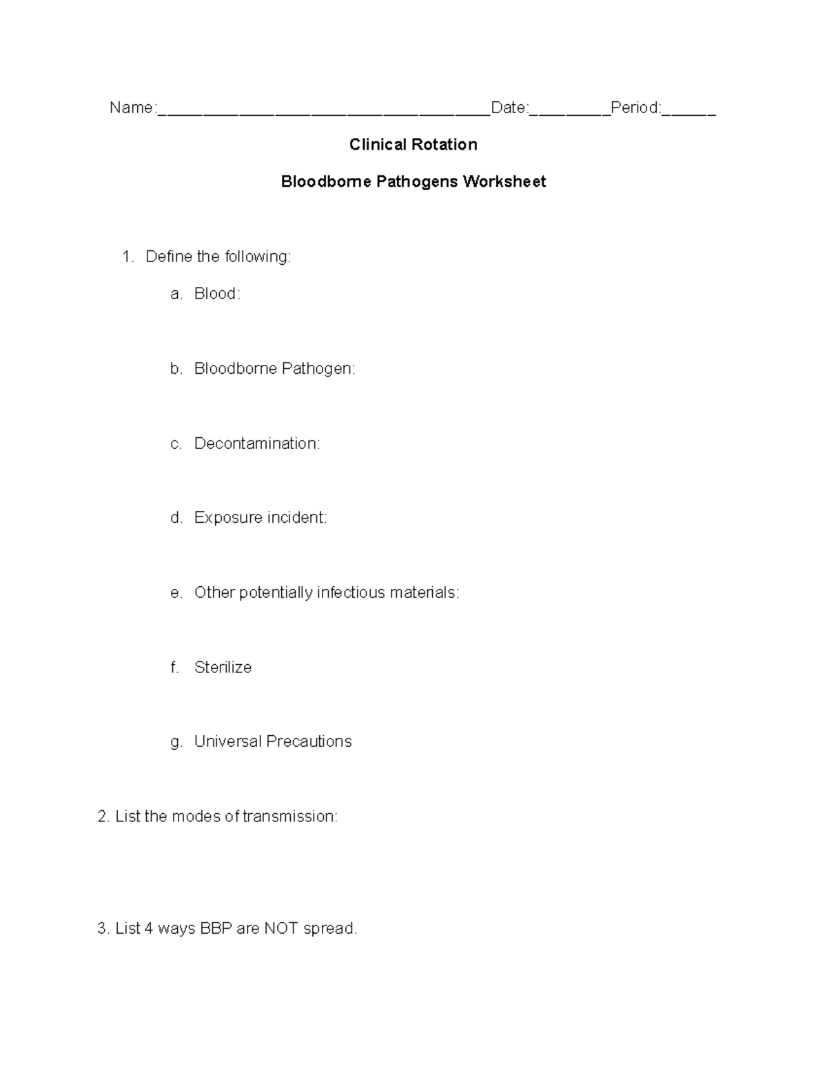 BBP worksheet - need assignment for class - - Studocu
