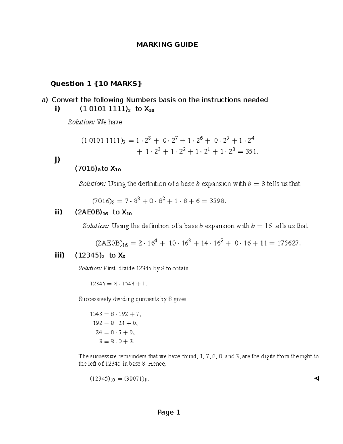 Marking Guide - uploading content are based on Computing Mathematics ...