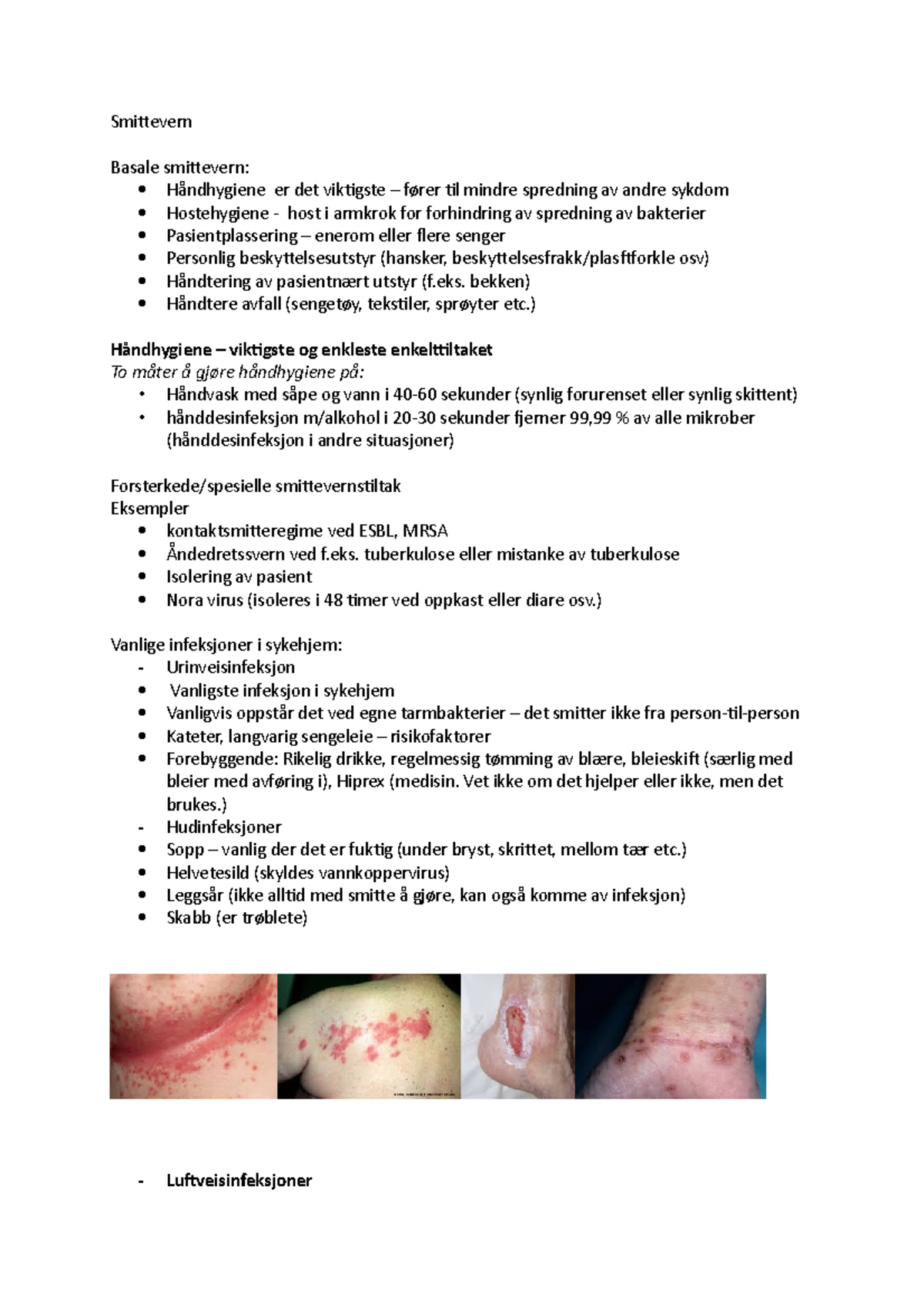 Smittevern - Dette er notater fra et foredrag om smittvern ...