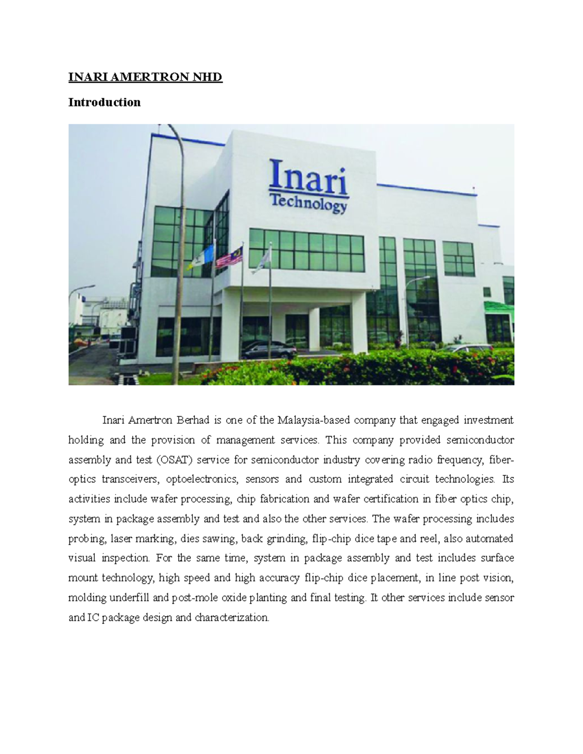 Inari Amertron NHD (Group Assignment) - INARI AMERTRON NHD Introduction ...