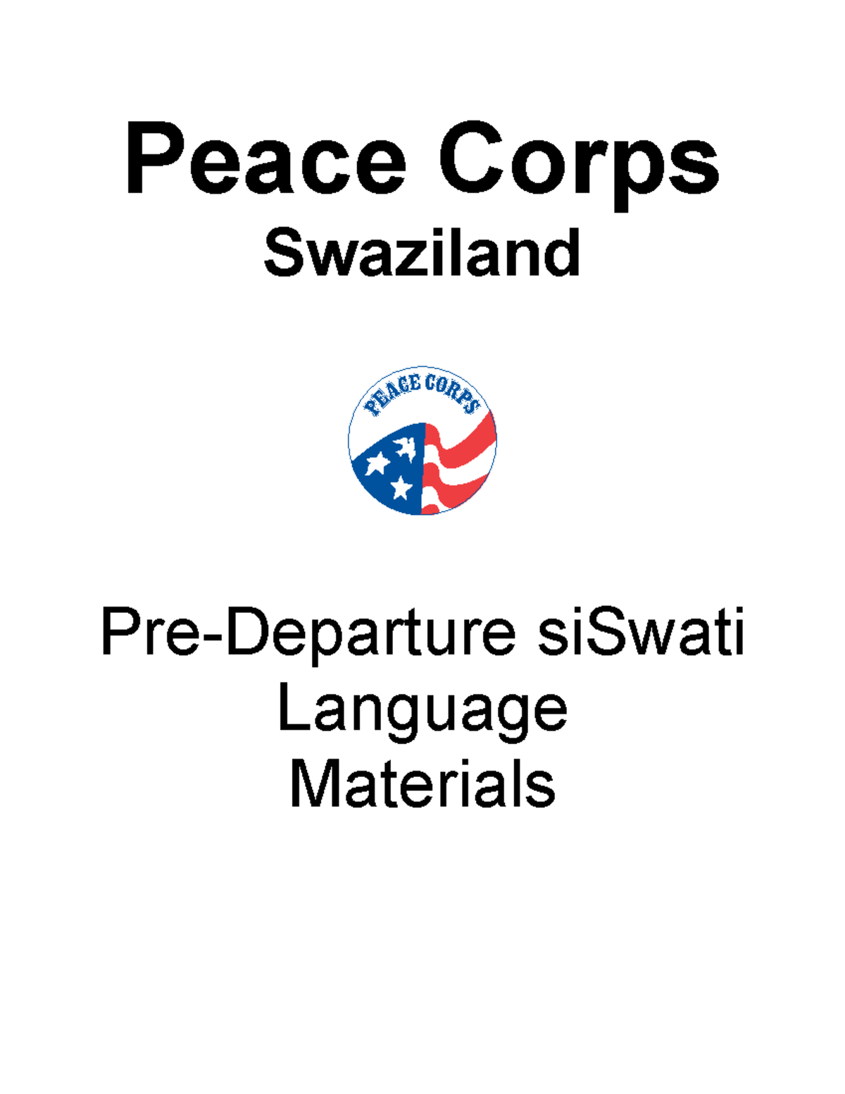 SZ si Swati language Lessons - Peace Corps Swaziland Pre-Departure ...