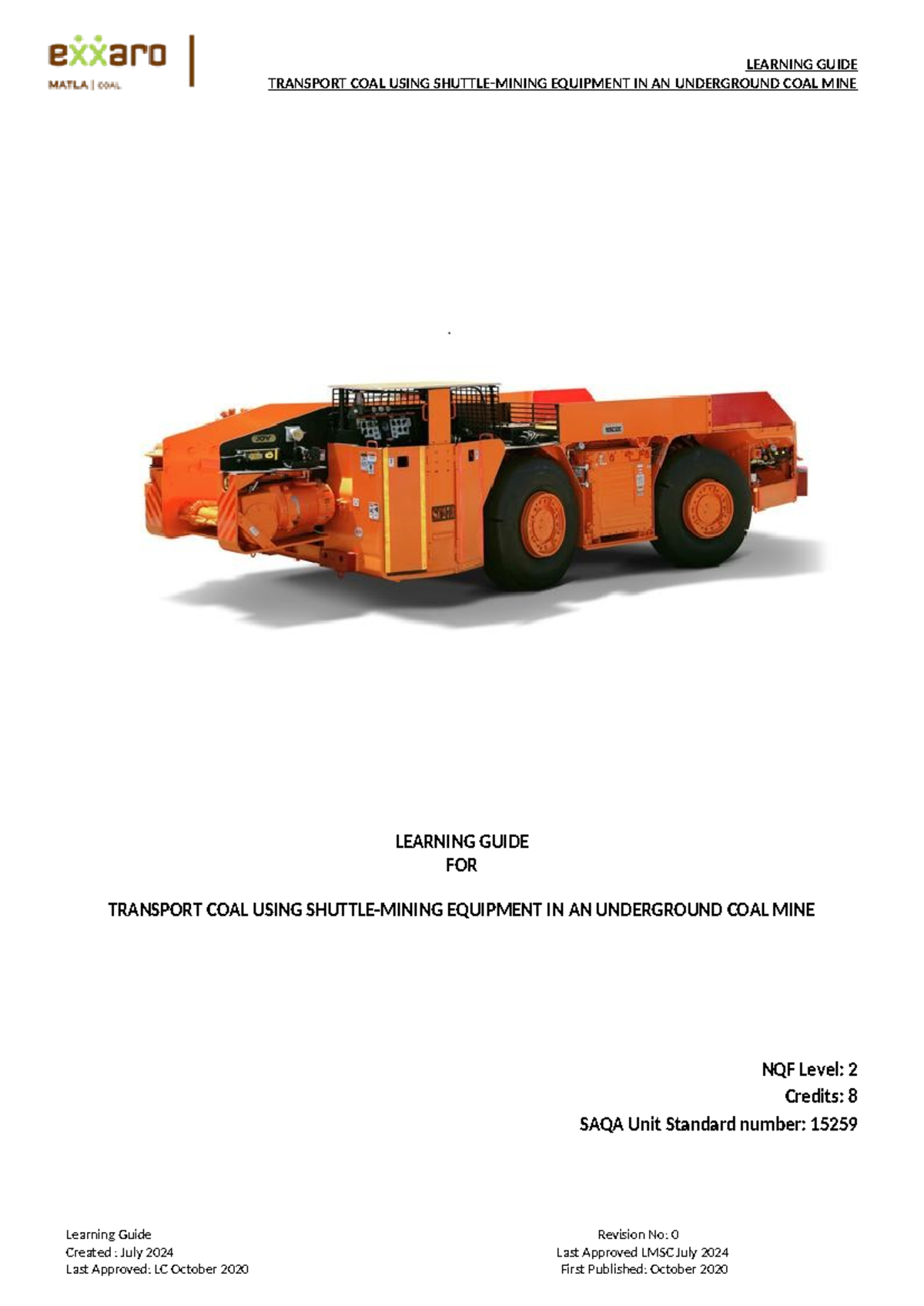 HRD Exxaro Matla Coal Mn C-G013 LG (Project) - TRANSPORT COAL USING ...