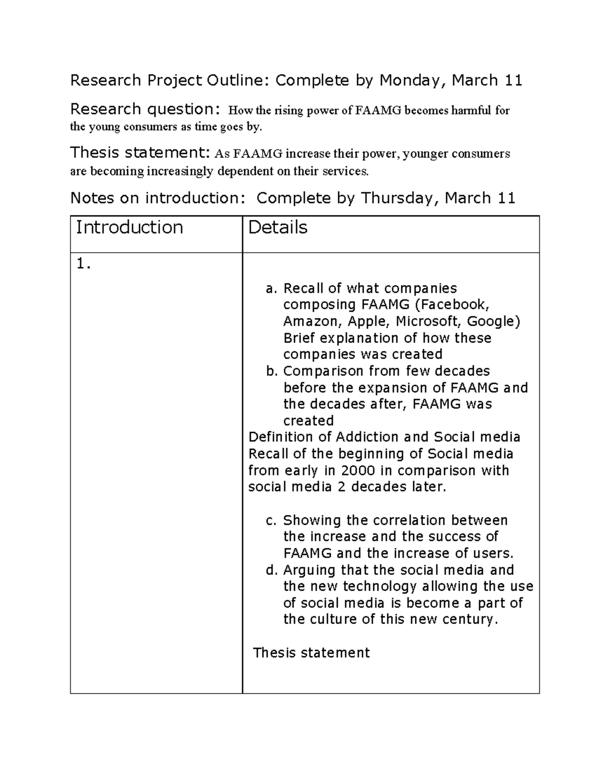 A2 Note Outline Template for the Research Paper-2 - Research Project ...