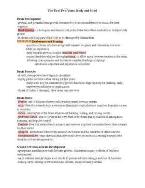 Psych 204 Chp 5 Body and Mind - Body Changes Growth Patterns Weight and ...