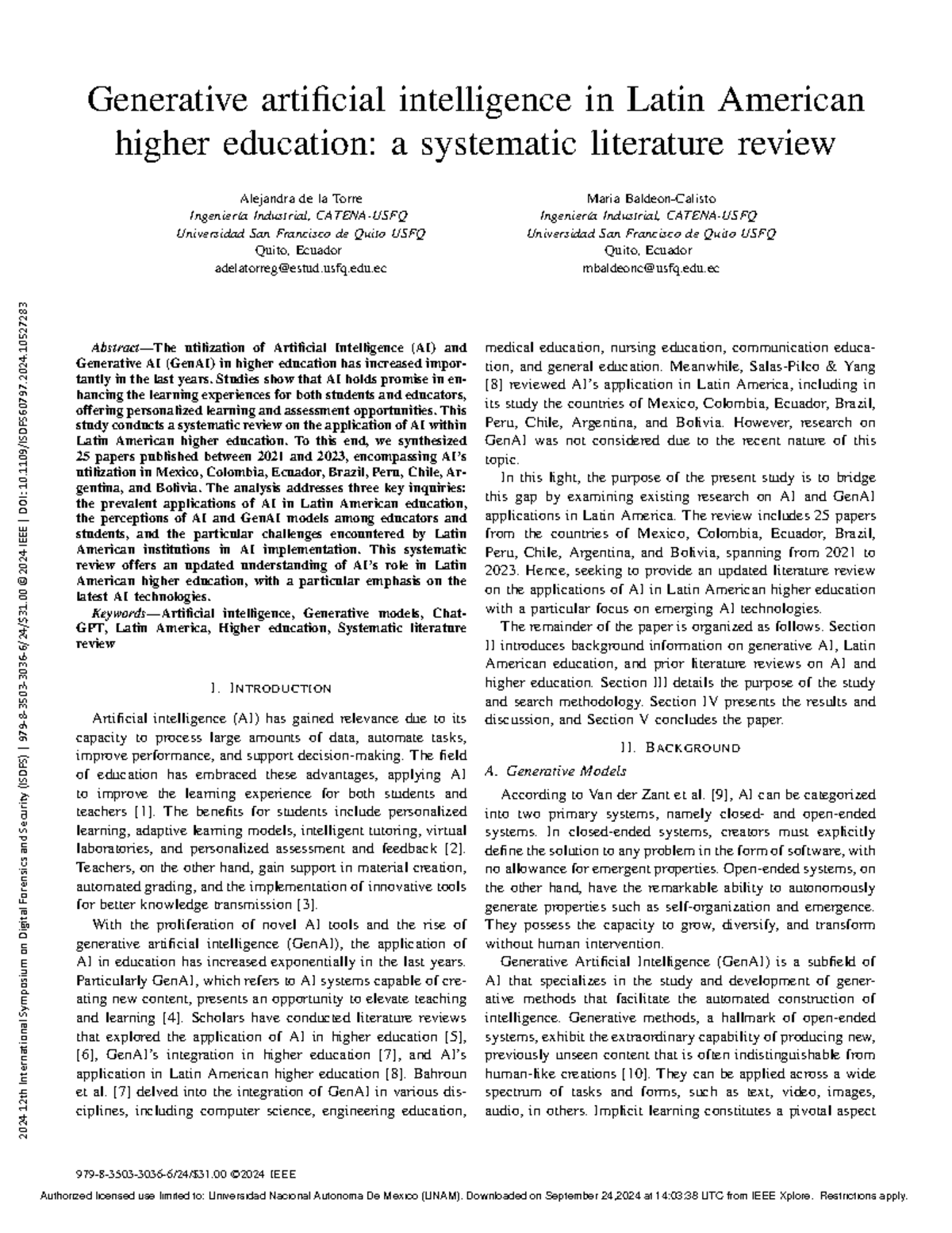 Generative Artificial Intelligence in Latin American Higher Education A ...