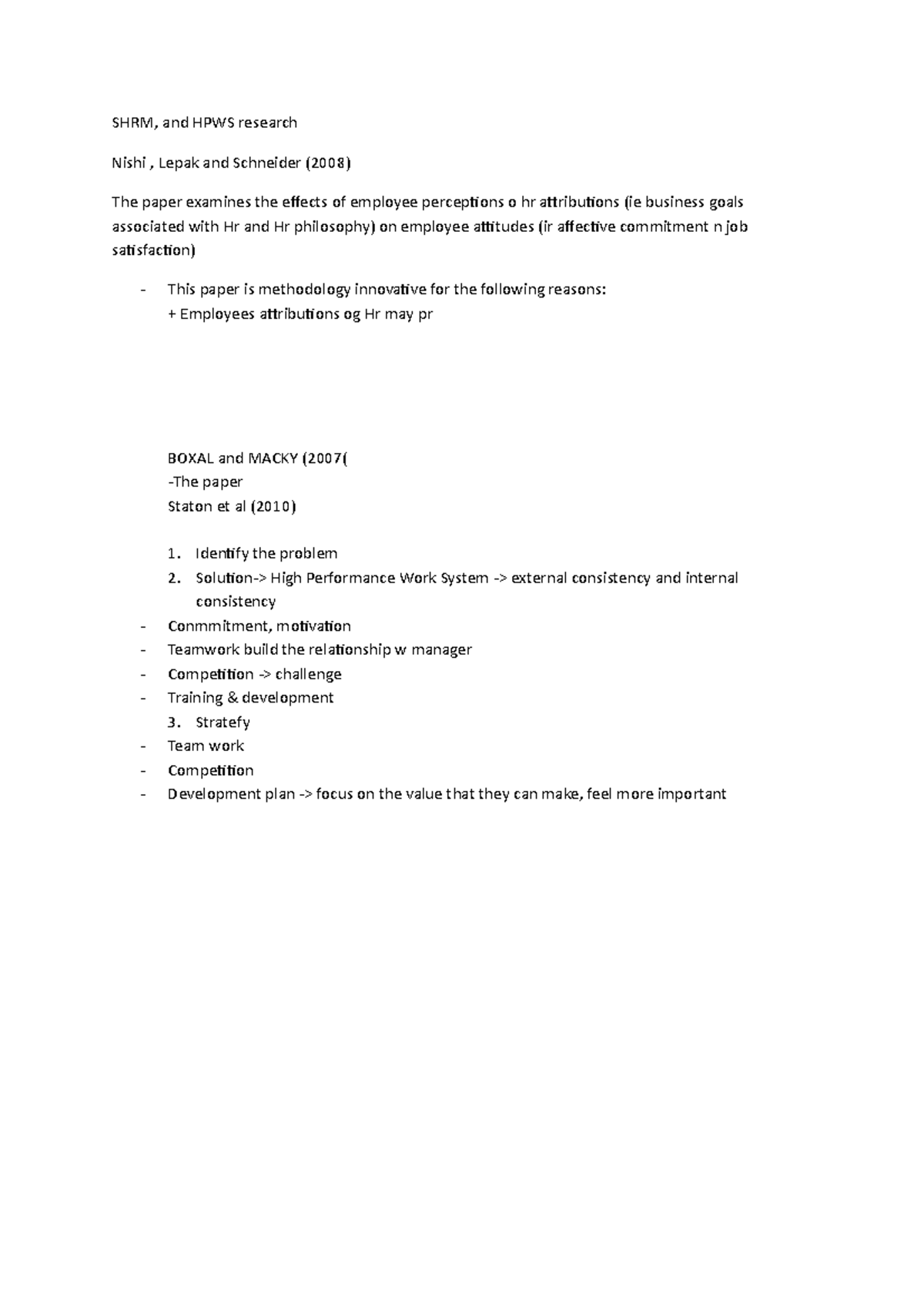 HR analysing - Human Resource Analysis - SHRM, and HPWS research Nishi ...