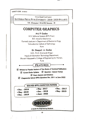 CG(210244)- unit 1 - Computer Graphics Unit 1: Graphics Primitives and Scan Conversion ...