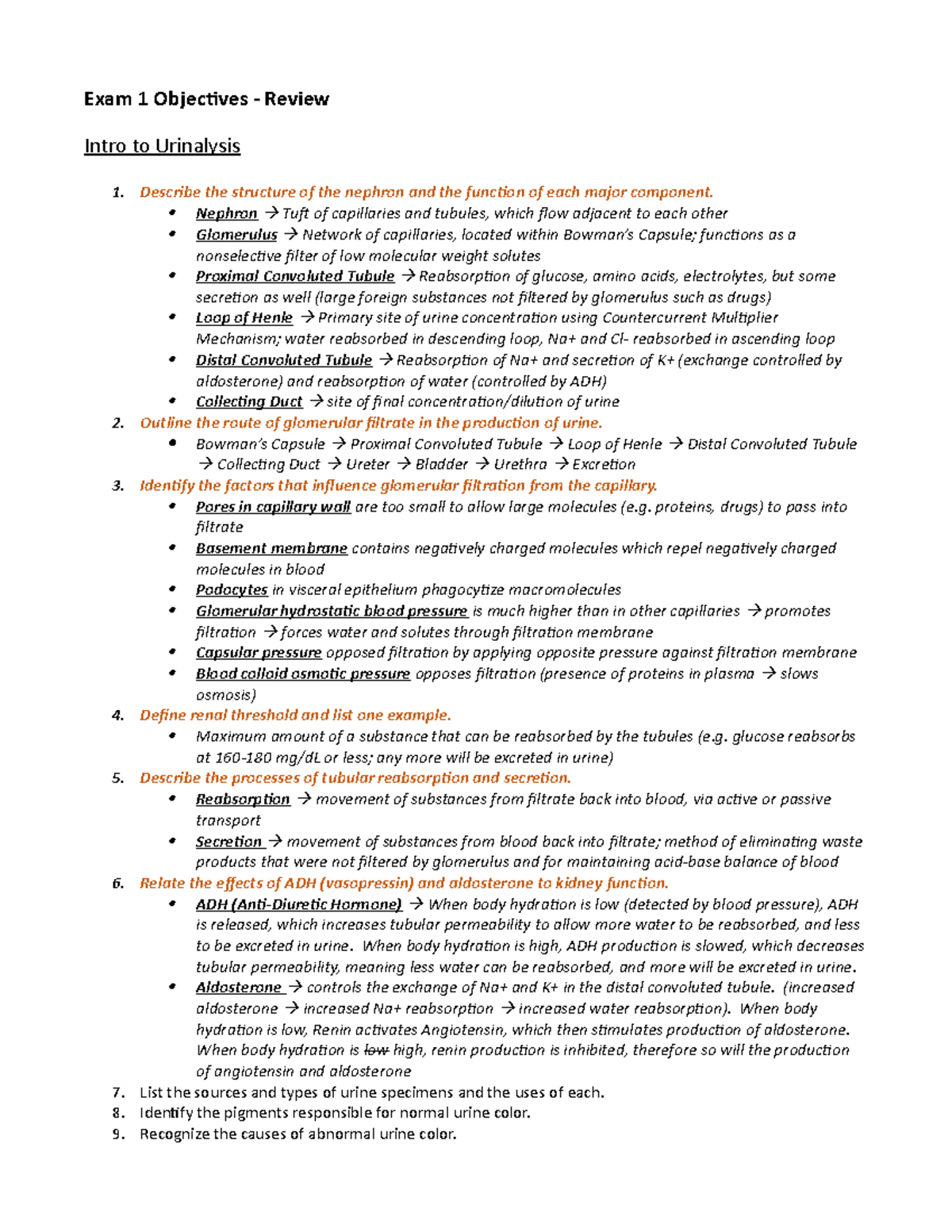 Exam 1 Objectives - exam 1 summary - Exam 1 Objectives Review Intro to ...