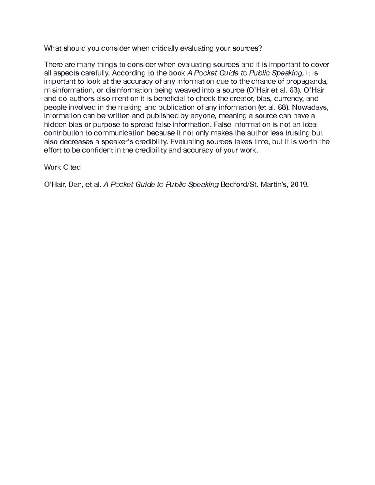 COMM: Evaluating Sources - What should you consider when critically ...