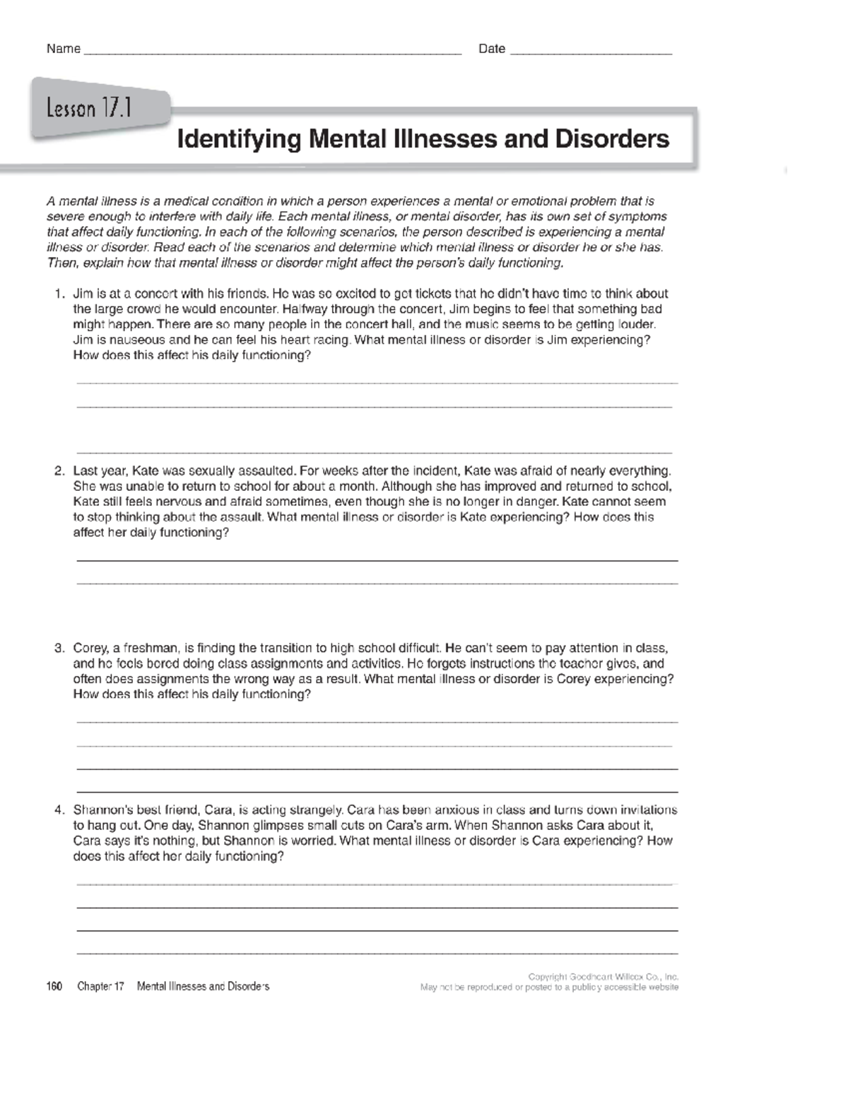 Printable Essential Health, 2nd Edition, Workbook page 160 - F&H2023 ...