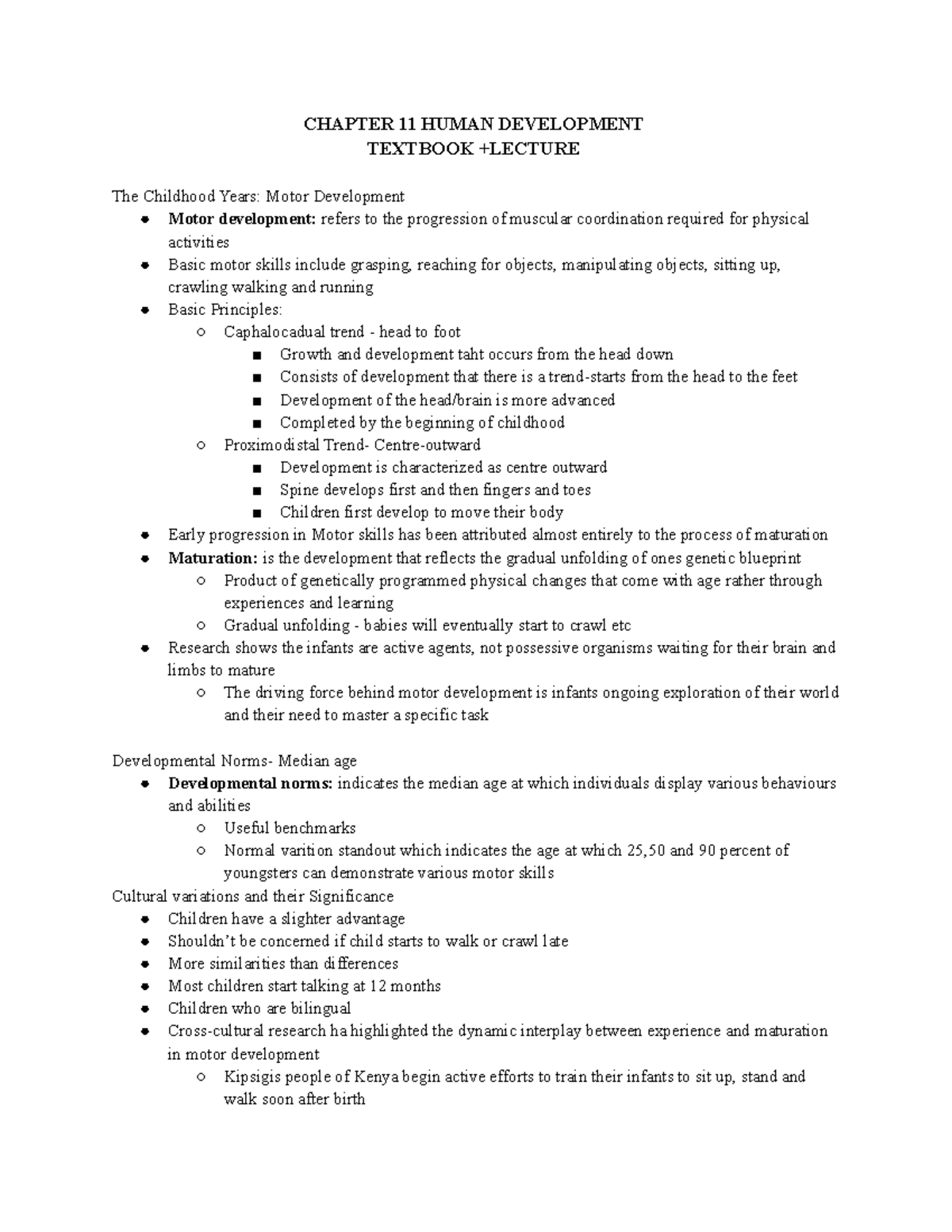 Quiz 2 - Human Development & Perosnality - CHAPTER 11 HUMAN DEVELOPMENT TEXTBOOK +LECTURE The ...
