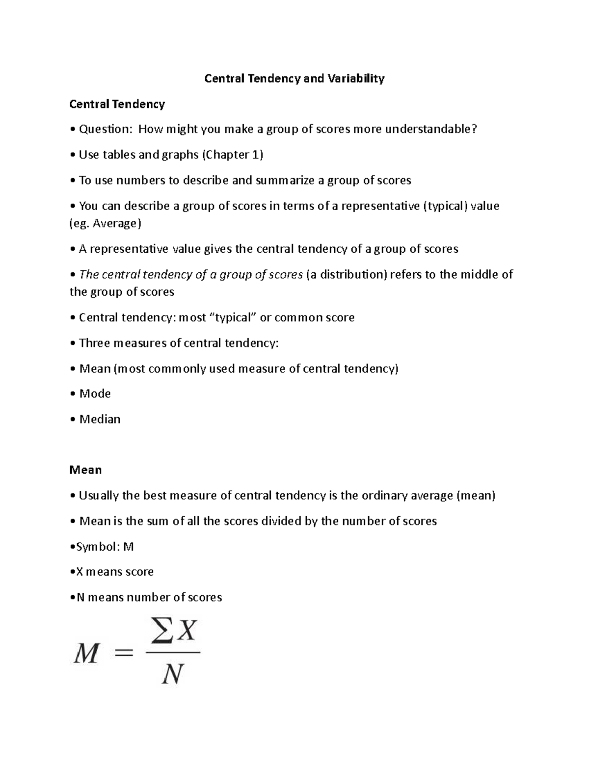Central Tendency and Variability - Central Tendency and Variability ...