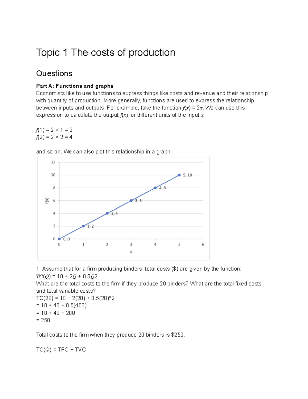 EFB2 Workbook - In Class problems and solutions for EFB2 - Topic 1 The ...