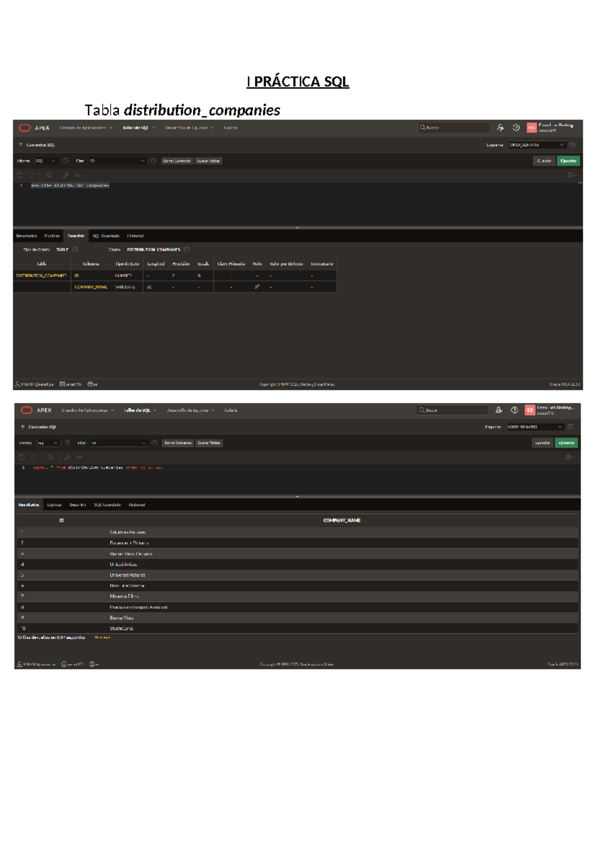I Práctica SQL Enzo - Tecnicas y Metodos de Aprendizaje - I PRÁCTICA ...