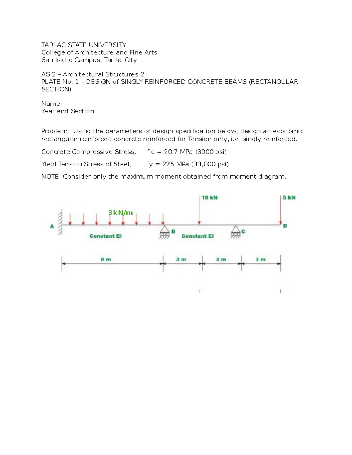 Architectural Science Plate No. 1 - TARLAC STATE UNIVERSITY College of ...