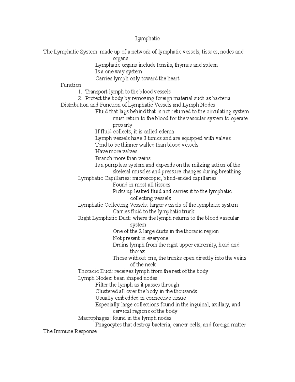 Exercise 35 Complete - lab - Lymphatic The Lymphatic System: made up of ...
