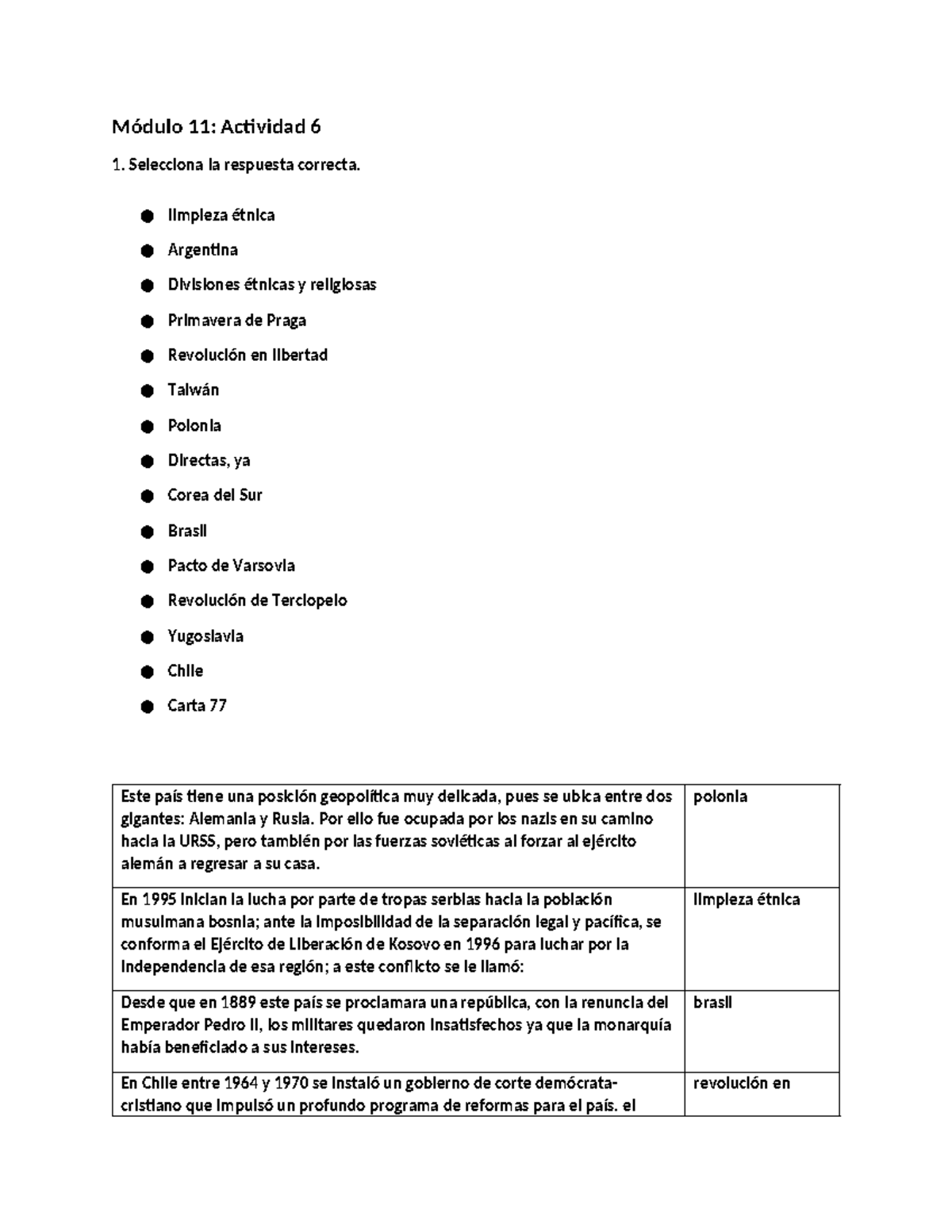 Módulo 11 Actividad 6 Examen Alumno - Módulo 11: Actividad 6 Selecciona ...