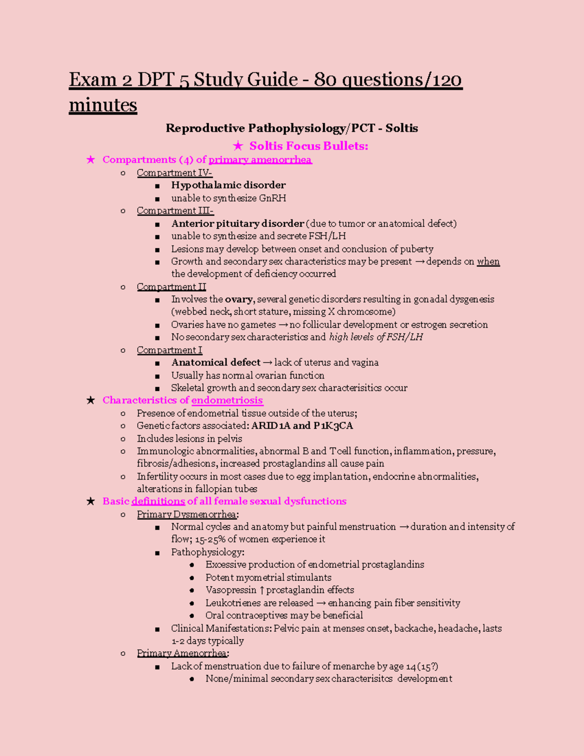 DPT V Exam 2 Study Guide - Exam 2 DPT 5 Study Guide - 80 questions ...