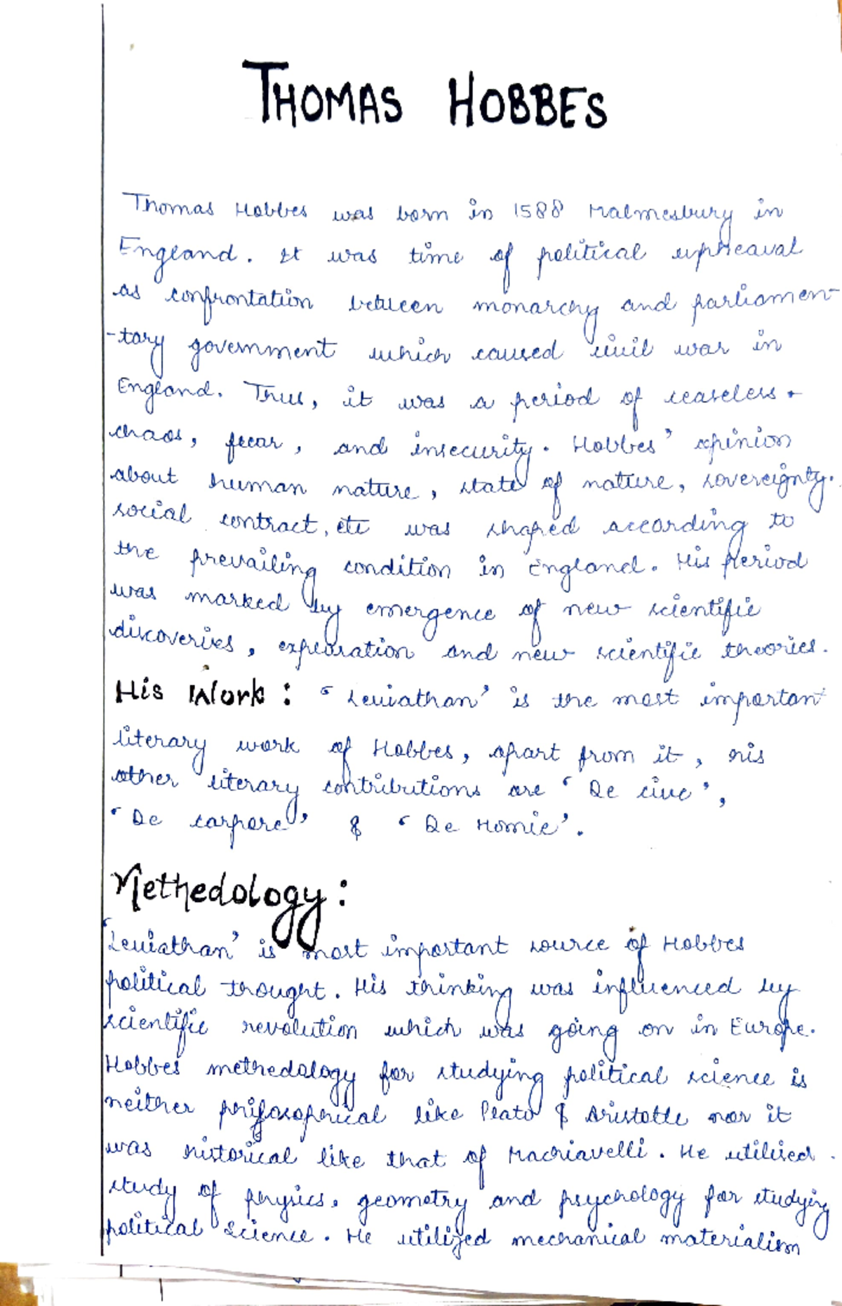 Theory of hobbes - Thomas Hobes Gngiond. Engeand. toryontatin govemment ...