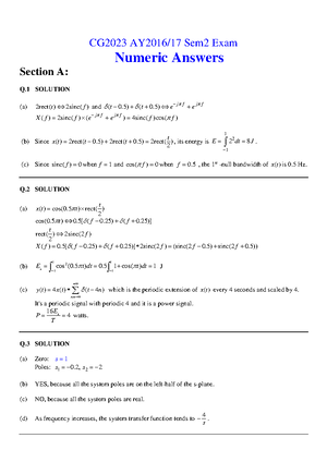 CG2023 Topic 1 Signals and Classification of Signals - ####### 1. Signals and Classification of ...