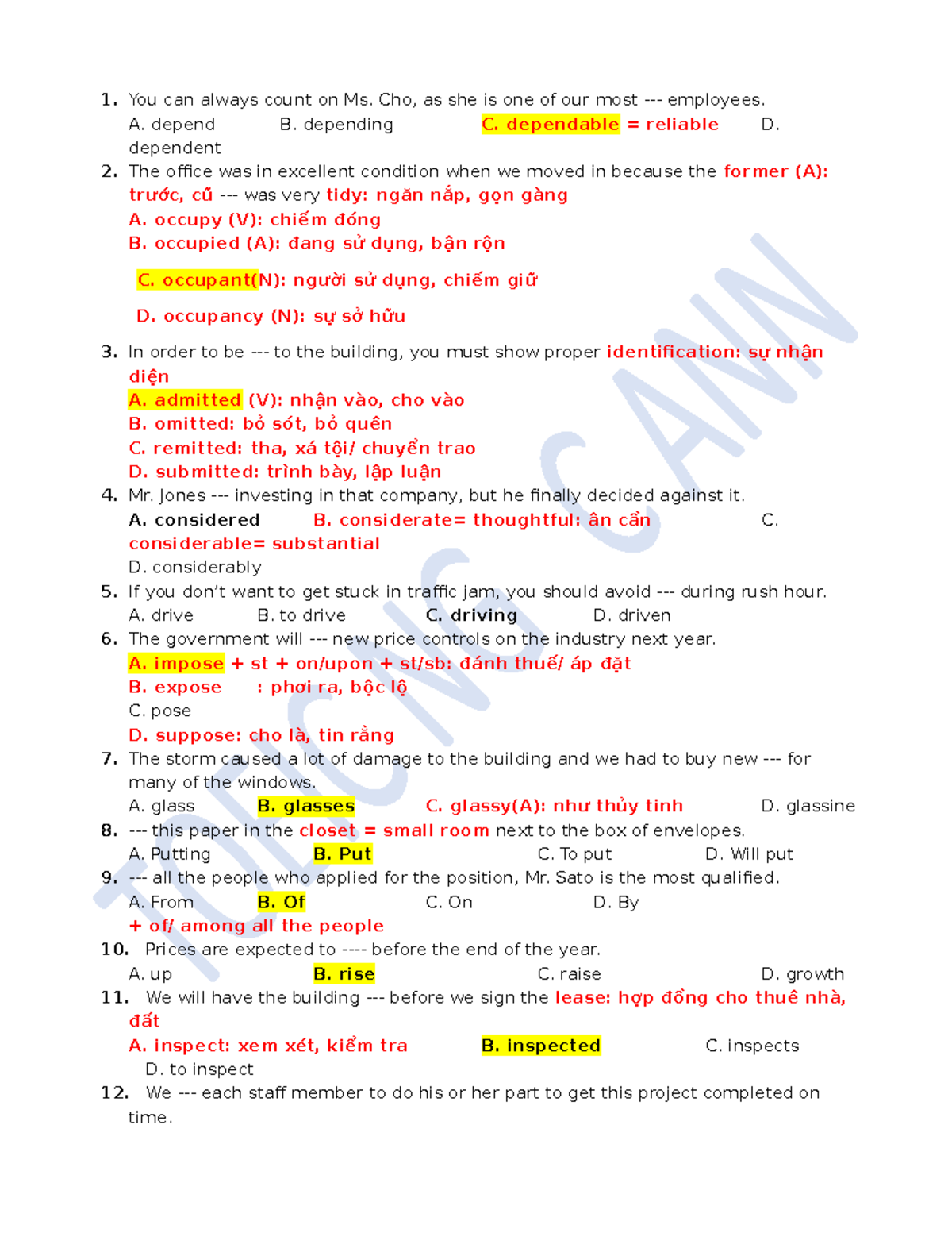 Toeic 1 - aaaaaaaaa - English for Insurance - NEU - Studocu