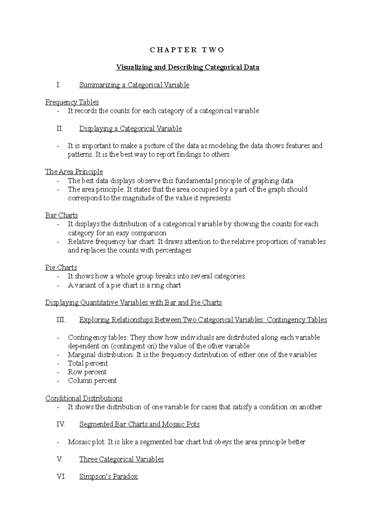 Chapter Two - C H A P T E R T W O Visualizing and Describing ...