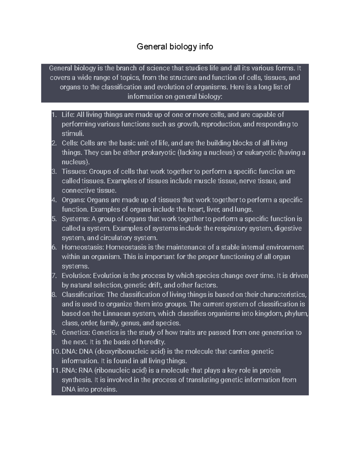 General biology 3 - It covers a wide range of topics, from the ...