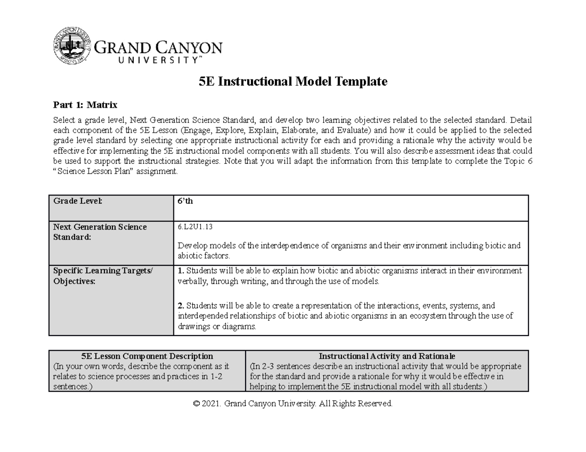 5E instructional model part 1-2-3. - 5E Instructional Model Template ...