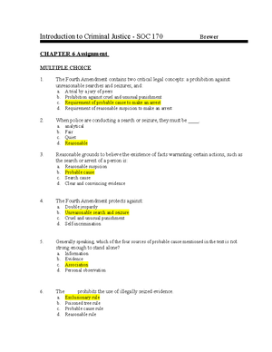 CJ assignment 4 - Multiple choice answers received 100 percent ...