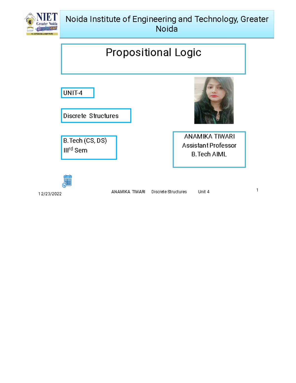 DSTL-preposition logic unit-4 - Noida Institute of Engineering and ...