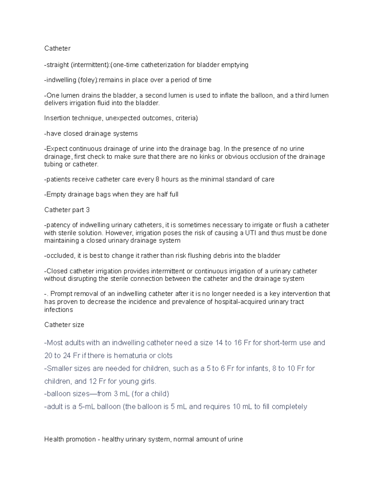 chapter 46 urinary - Catheter -straight (intermittent):(one-time ...